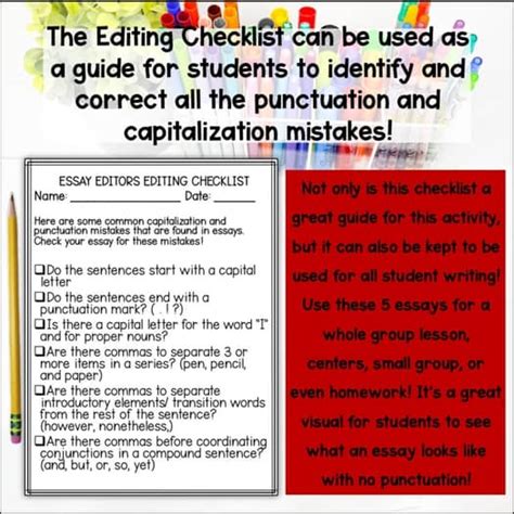 Essay Editing Capitalization And Punctuation 4th And 5th Grade Editing