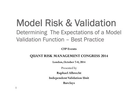 Model Risk Validation Raphael Albrecht Pdf Business Accounting And Finance Business