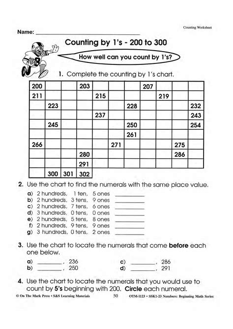 Counting By 1s 100 1000 Worksheets Grades 1 3 Worksheets Library
