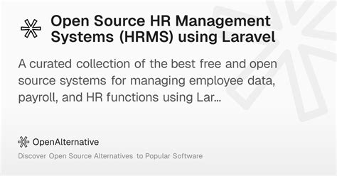 Best Open Source Hr Management Systems Hrms Using Laravel 2025