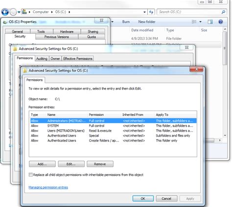 Setting File Permissions Correctly On Windows 2012 Server Windows