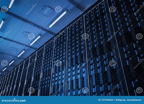 Server Room With Server Tower Stock Illustration Illustration Of Rack Technology 197936539