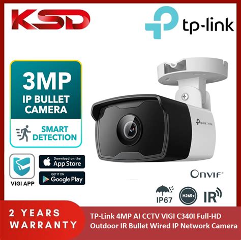TP-Link 4MP AI CCTV VIGI C340I Full-HD Outdoor IR Bullet Wired IP ...