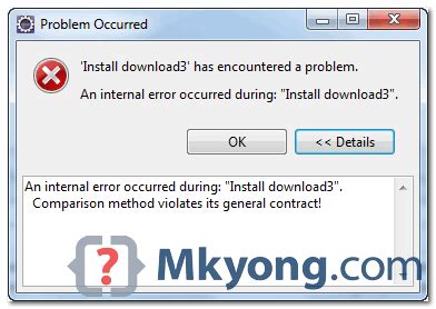 Eclipse Install Download1 Has Encountered A Problem Mkyong Com