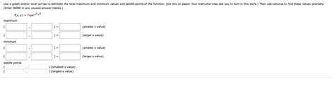 Solved Use A Graph And Or Level Curves To Estimate The Local