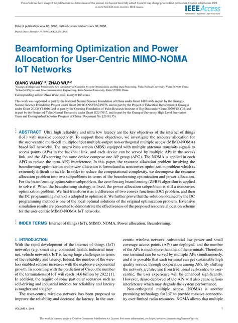 pdf beamforming optimization and power allocation for user centric