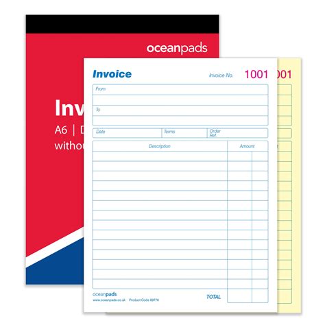 Small Invoice Book Duplicate Without Vat A6 105 X 148mm 2 Part Carbo Ocean Pads Small Invoice Book Duplicate Without Vat A6 105 X 148mm 2 Part Carbo Ocean Pads