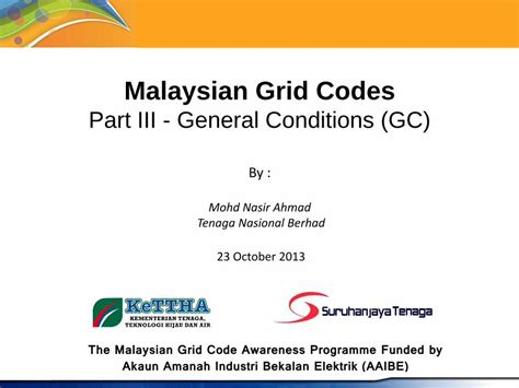 Pdf Malaysian Grid Codes My Iii General · The Malaysian Grid Code Awareness