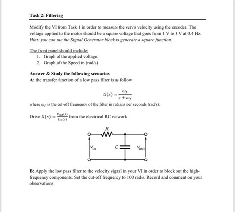Solved Task 2 Filteringmodify The Vi From Task 1 ﻿in Order