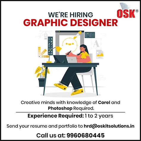 Oskit Solutions On Linkedin Hiring A Graphic Designer Experience 1 To