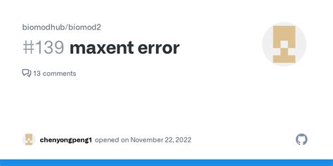 Maxent Error · Issue 139 · Biomodhubbiomod2 · Github