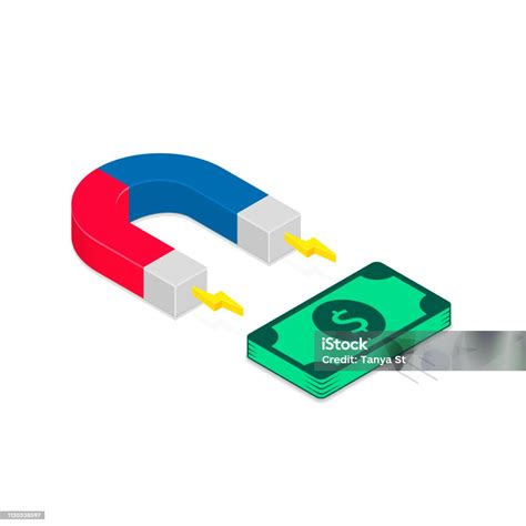 돈을 투자 등각 투영 3 차원 그림을 유치 하는 자석 평면 디자인 벡터 일러스트 레이 션 0명에 대한 스톡 벡터 아트 및 기타 이미지 Istock