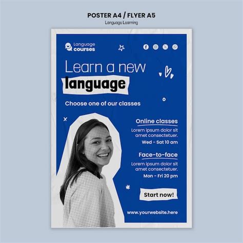 premium psd language learning template design