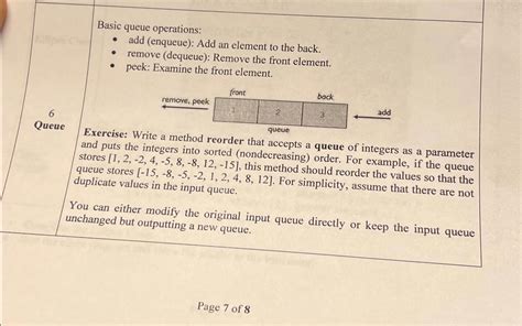 Solved 6 Queue Basic Queue Operations Add Enqueue Add