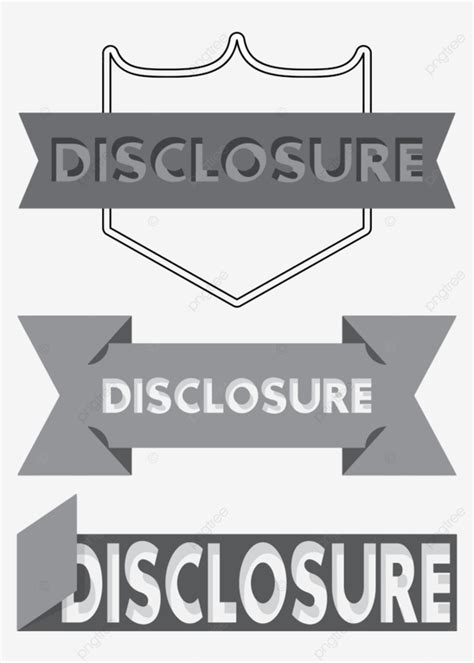 Set Of Ribbon With Disclosure Text Internet Poster Partnership Png