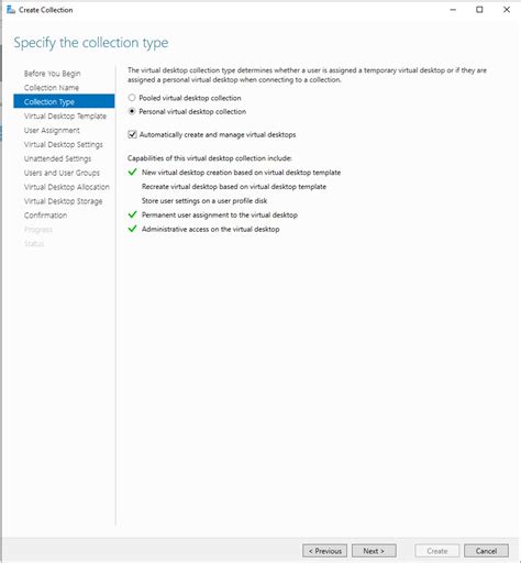 Server 2019 Rds Vdi Personal Virtual Desktop Collection Creation Fails