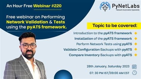 webinar on “performing network validation and tests using the pyats