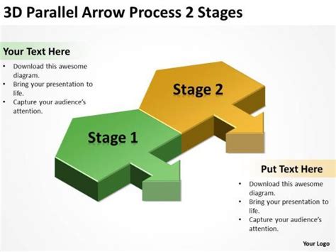 D Parallel Arrow Process Stages Develop Business Plan PowerPoint Slides