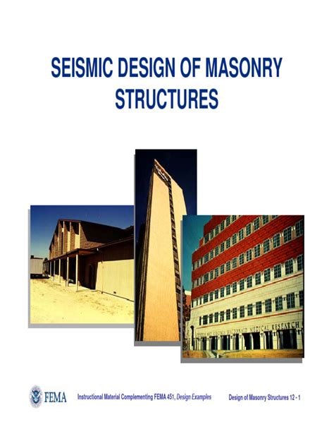 Topic12 Seismic Design Of Masonry Structures Pdf Strength Of Materials Cement