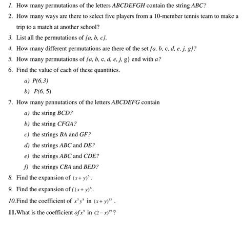 Solved 1 How Many Permutations Of The Letters Abcdefgh