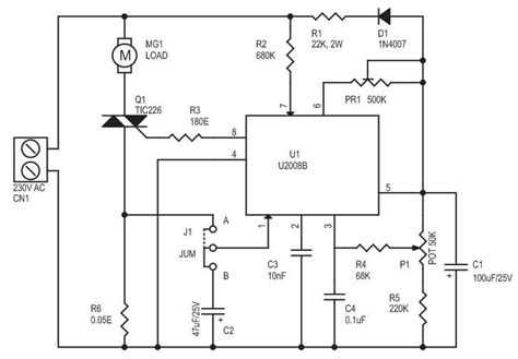Ac Motor Speed Controller Sch Motor Speed Electronic Schematics Electronic Circuit Projects