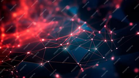 Premium Ai Image Abstract Background Of Connected Dots And Lines Network Concept Generative Ai