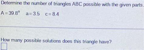 Answered Determine The Number Of Triangles Abc Possible With The Kunduz