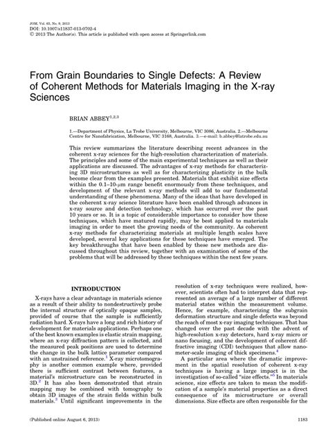 Pdf From Grain Boundaries To Single Defects A Review Of Coherent