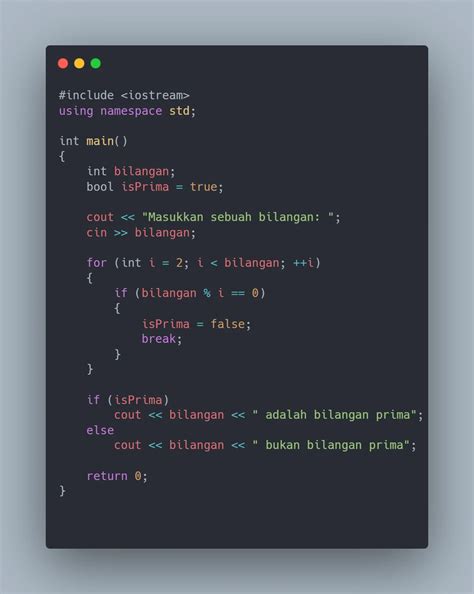 Mempelajari Bahasa Pemrogaman C 74 Latihan Cek Bilangan Prima — Minarsih Tech