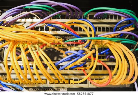 Patch Panels Sockets Patch Cables Connected Stock Photo 582351877 Shutterstock