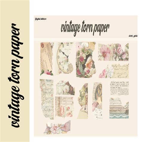 Vintage Torn Paper Sticker Webudding