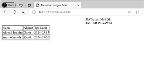 Merapikan Tampilan Data Dari Basis Data Mysql Via Laravel Dengan Tabel