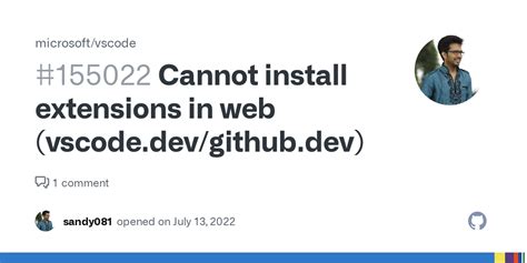 Cannot Install Extensions In Web Vscodedevgithubdev · Issue
