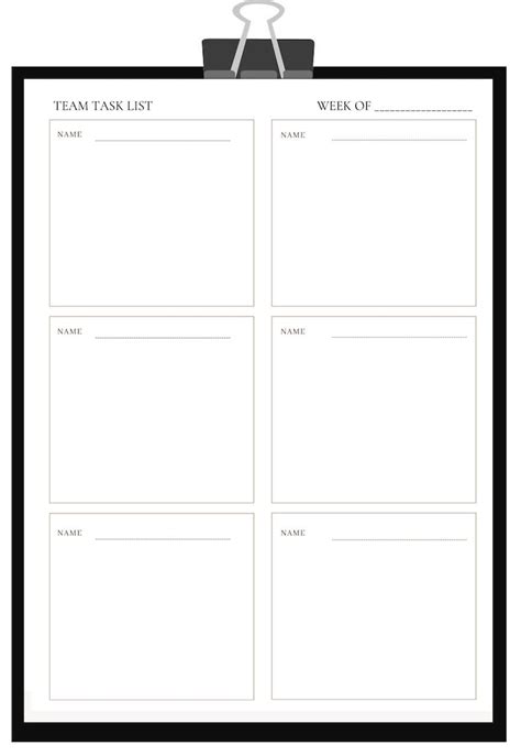 Collaborative Team Work Assignment Chart Team Work Planner Etsy