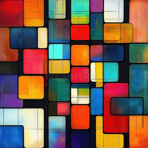 Abstract Modern Art Design With Vibrant Colors Geometric Shapes Create Dynamic Composition