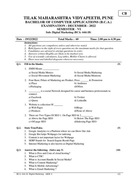 Bca 644 18 Digital Marketing Pdf Search Engine Optimization Digital Marketing