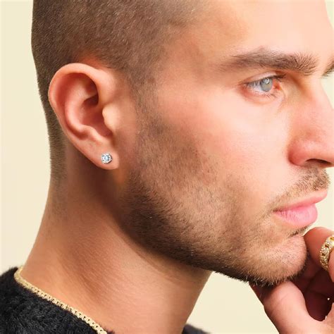 Diamond Stud Earrings For Men Mens Diamond Stud Earrings 14 Ct Tw