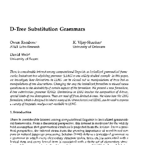 D Tree Substitution Grammars Acl Anthology