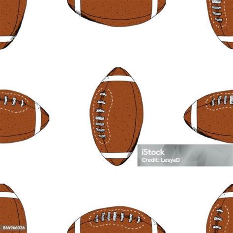 축구 럭비 공 원활한 패턴 손으로 그린된 스케치 벡터 일러스트 레이 션 Championship에 대한 스톡 벡터 아트 및 기타 이미지 Championship 가죽