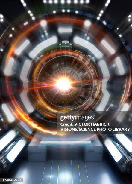 Particle Accelerator Conceptual Illustration High Res Vector Graphic