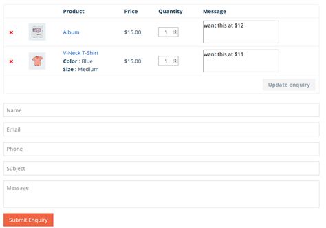 PRO WooCommerce Product Enquiry Quotation WooCommerce Product Catalog Pi Web Solution