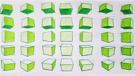 Shading How To Rotate Cube Exercise With Colored Pencils Youtube