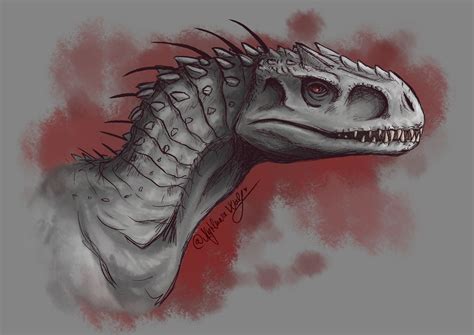 Indominus Rex Sketch By Nigthmarewolf On Deviantart