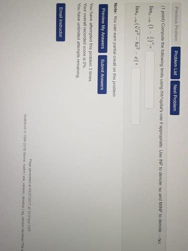 solved compute the following limits using h opital s rule if