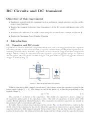 Understanding RC Circuits Capacitor Behavior Power Transfer Course Hero