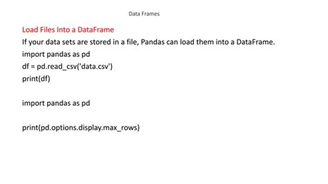 Data Frame Data Structure In Python Pandaspptx