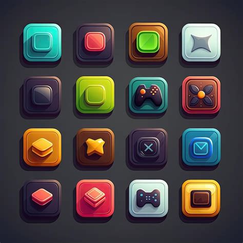 Premium Photo Icon Square Game Button Ai Generated User App Gui Menu