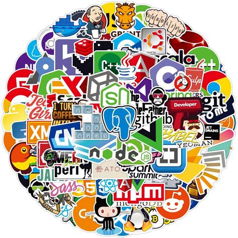 102pcs Programmer Logo Stickers Pack For Laptop，funny Science Decals For Teens，vinyl