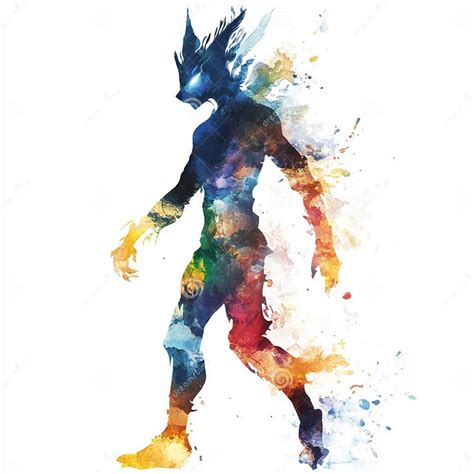 Watercolor Shapeshifter Full Body Clip Art A Vibrant And Dynamic