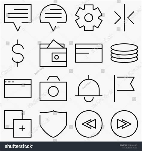 Minimalist Ui Icon Set Black Version Stock Vector Royalty Free Shutterstock
